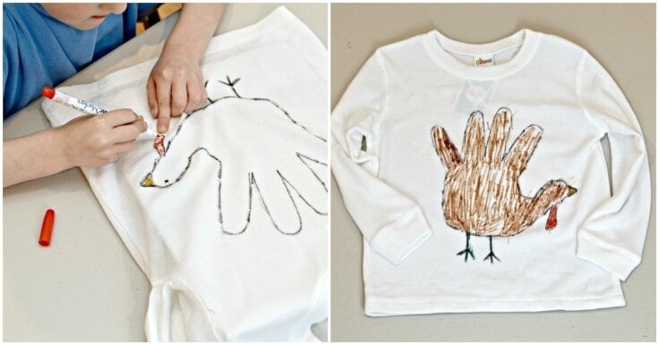 Handprint Turkey Shirts: An Easy Thanksgiving Idea