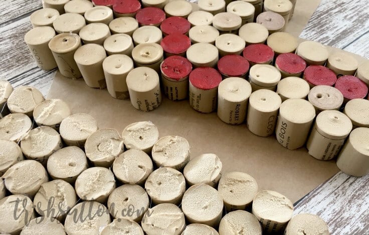 Wine Cork Christmas Tree Wall Hanging; Upcycled Holiday Decor