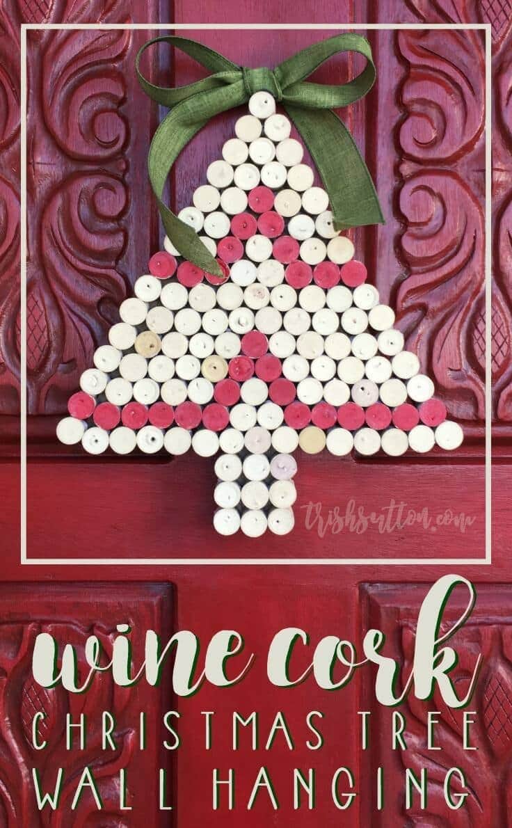Wine Cork Christmas Tree Wall Hanging; Upcycled Holiday Decor