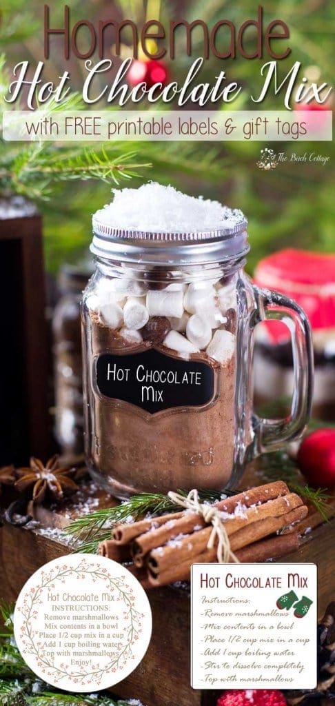 Homemade Hot Chocolate Mix Gift Idea with Free Printable Labels