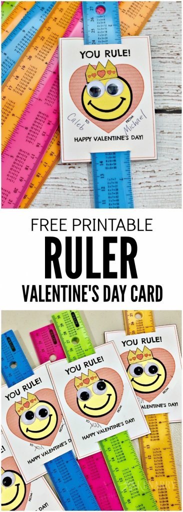 Ruler Valentines: Free Printable Valentine's Day Card for Kids