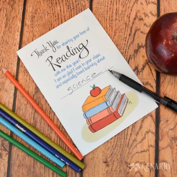 Teacher Appreciation Card: Free Printable for Year End | Kenarry