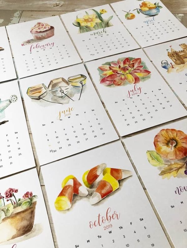 2019 Watercolor Calendar: The Perfect Holiday Gift - Ideas for the Home