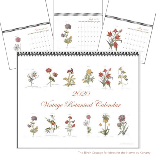 2020 Printable Monthly Calendar with Vintage Botanical Art - Ideas for ...