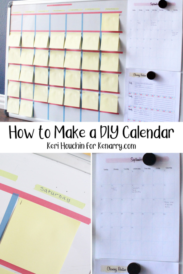Washi Tape And Sticky Note DIY Calendar - Ideas for the Home