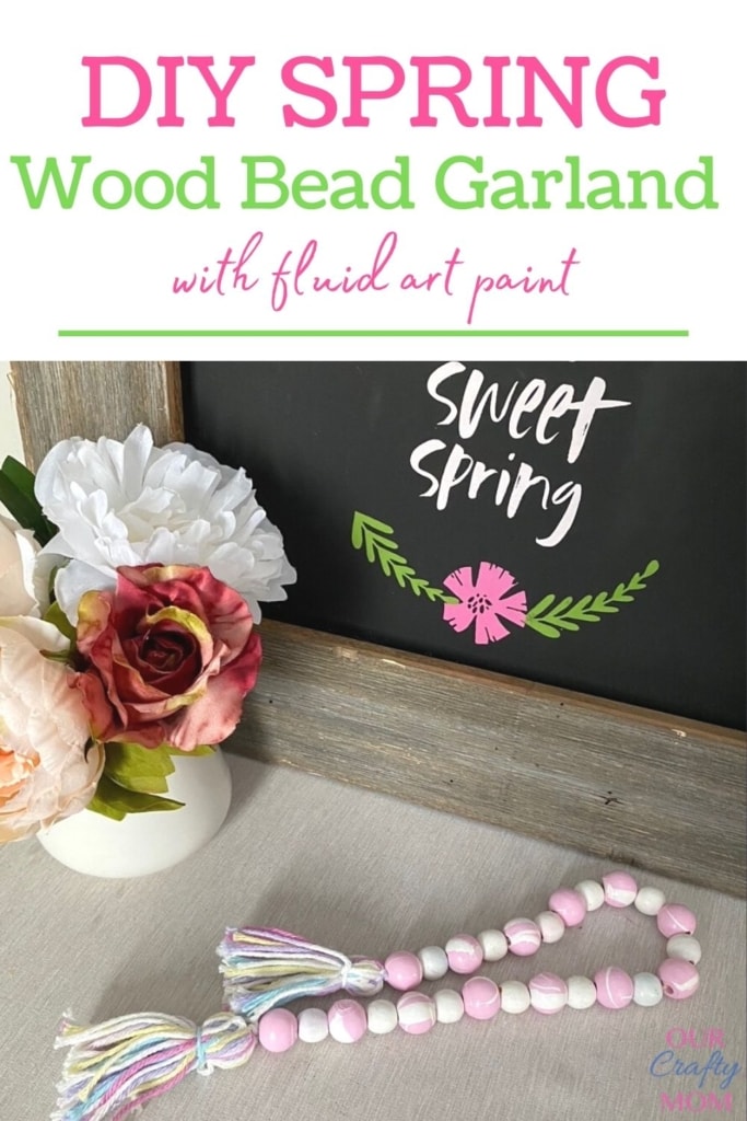 How To Make A DIY Spring Wood Bead Garland With Pastel Colors