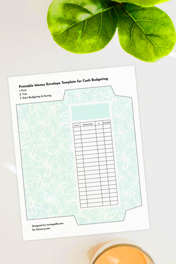 Printable Money Envelope Template for Cash Budgeting